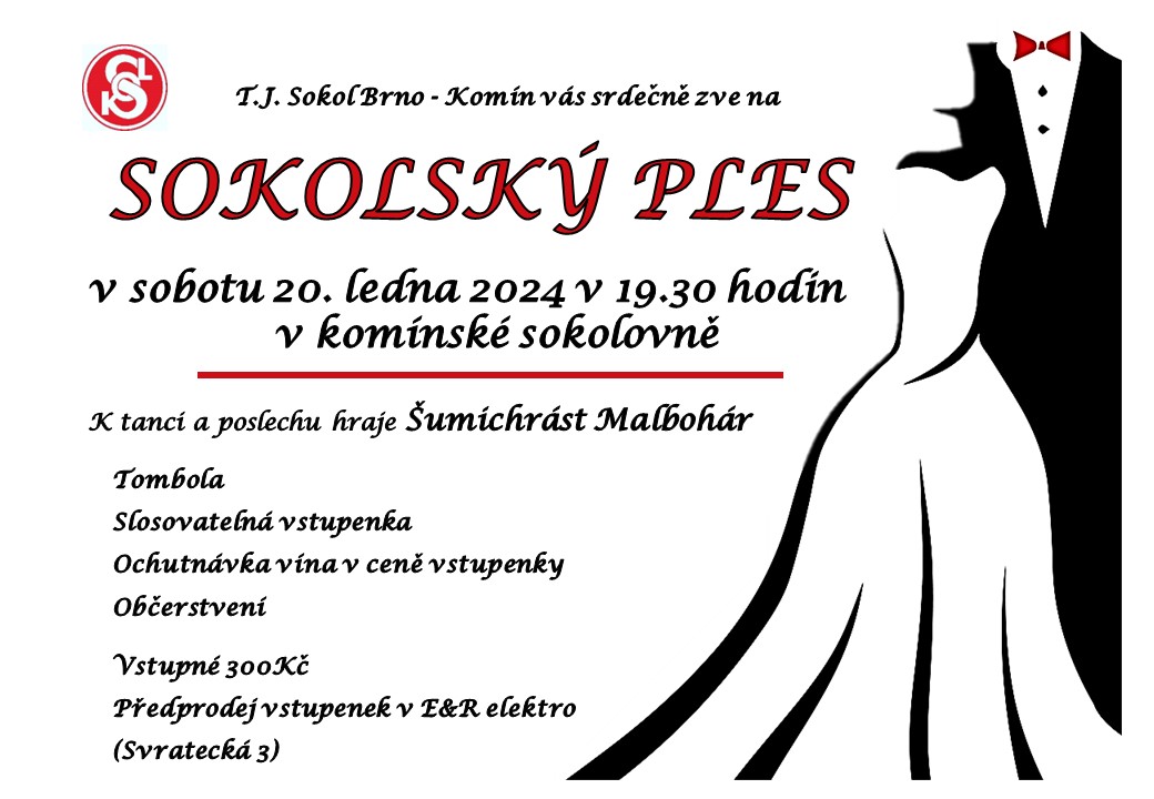 Sokolský ples 20. 1. 2024 - Sokol Komín